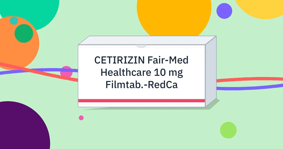 Symbolbild: Packung mit der Aufschrift CETIRIZIN Fair-Med Healthcare 10 mg Filmtab.-RedCa (PZN 16762692) – Verfügbarkeit und Bezug in Apotheken in Frankfurt am Main