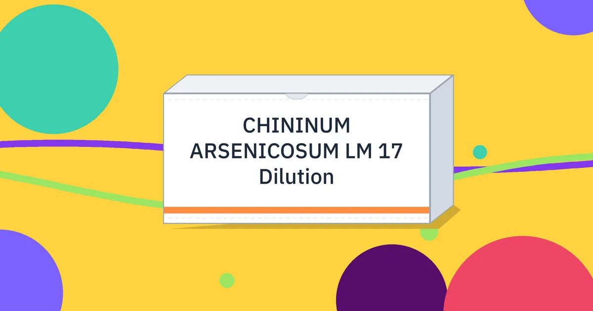 Symbolbild: Packung mit der Aufschrift CHININUM ARSENICOSUM LM 17 Dilution (PZN 12814759) – Verfügbarkeit und Bezug in Apotheken in Frankfurt am Main