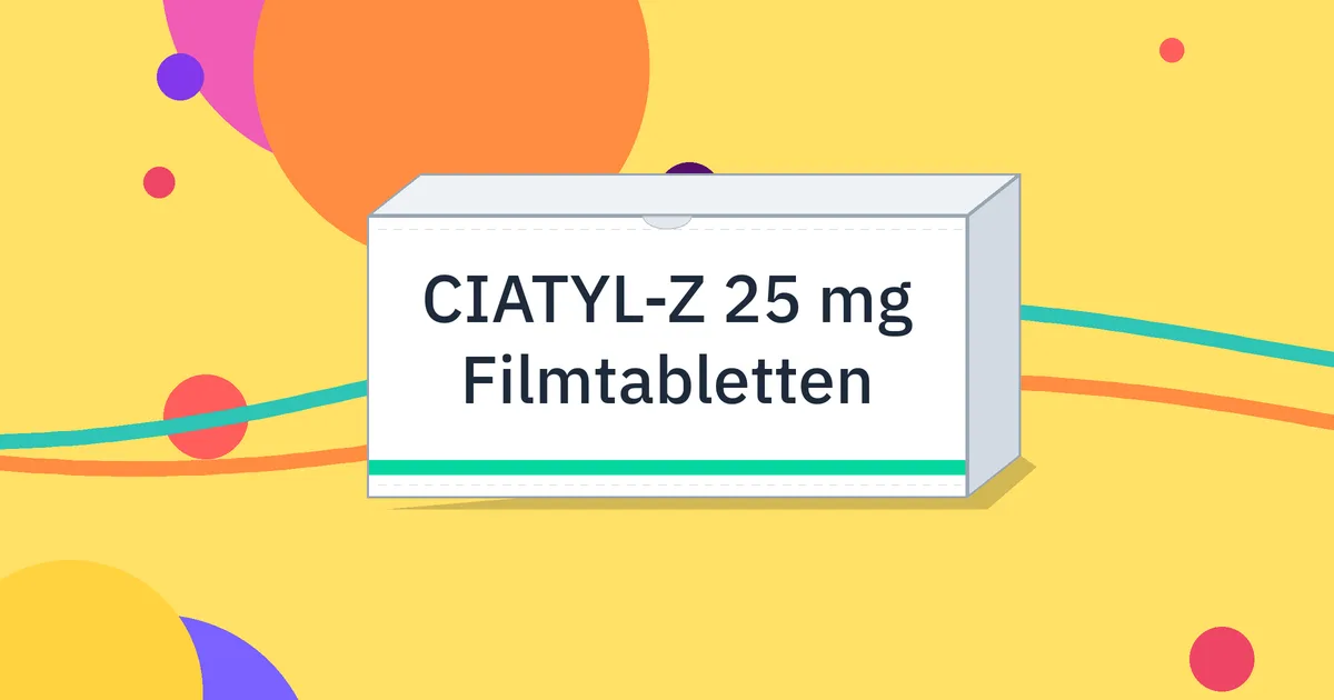 Symbolbild: Packung mit der Aufschrift CIATYL-Z 25 mg Filmtabletten (PZN 17580160) – Verfügbarkeit und Bezug in Apotheken in Frankfurt am Main