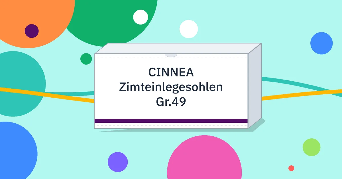 Symbolbild: Packung mit der Aufschrift CINNEA Zimteinlegesohlen Gr.49 (PZN 01910879) – Verfügbarkeit und Bezug in Apotheken in Frankfurt am Main