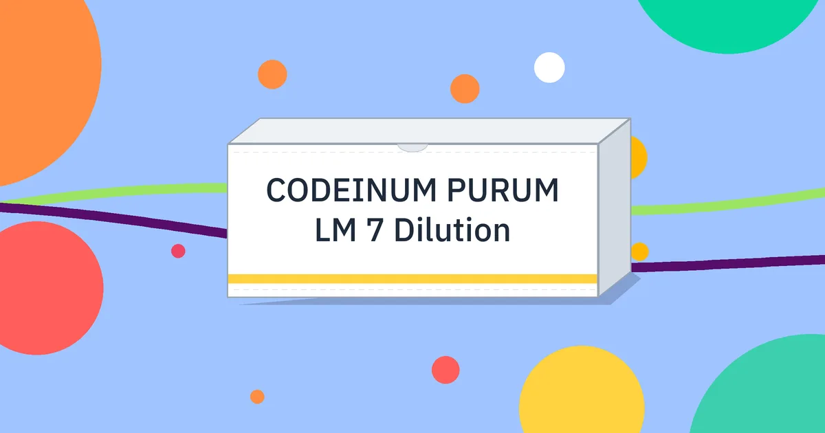 Symbolbild: Packung mit der Aufschrift CODEINUM PURUM LM 7 Dilution (PZN 12830362) – Verfügbarkeit und Bezug in Apotheken in Frankfurt am Main