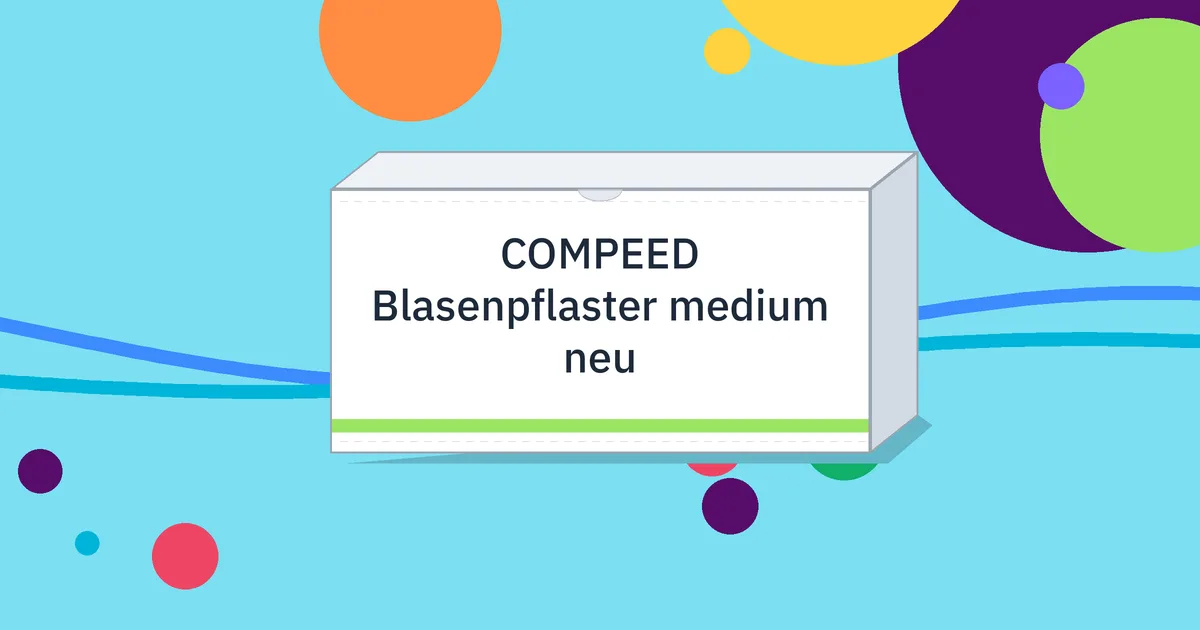 Symbolbild: Packung mit der Aufschrift COMPEED Blasenpflaster medium neu (PZN 18021907) – Verfügbarkeit und Bezug in Apotheken in Frankfurt am Main