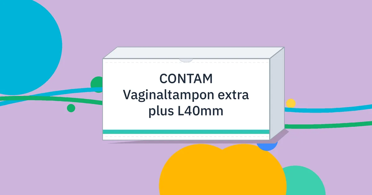 Symbolbild: Packung mit der Aufschrift CONTAM Vaginaltampon extra plus L40mm (PZN 19278293) – Verfügbarkeit und Bezug in Apotheken in Frankfurt am Main
