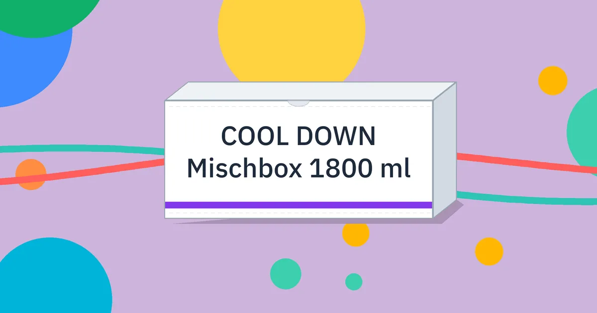 Symbolbild: Packung mit der Aufschrift COOL DOWN Mischbox 1800 ml (PZN 20863358) – Verfügbarkeit und Bezug in Apotheken in Frankfurt am Main