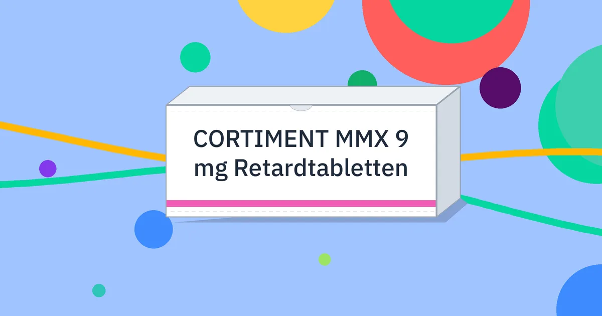 Symbolbild: Packung mit der Aufschrift CORTIMENT MMX 9 mg Retardtabletten (PZN 18165523) – Verfügbarkeit und Bezug in Apotheken in Frankfurt am Main