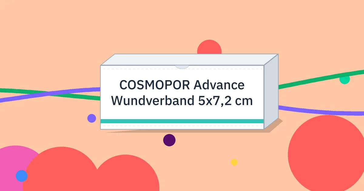 Symbolbild: Packung mit der Aufschrift COSMOPOR Advance Wundverband 5x7,2 cm (PZN 19730327) – Verfügbarkeit und Bezug in Apotheken in Frankfurt am Main