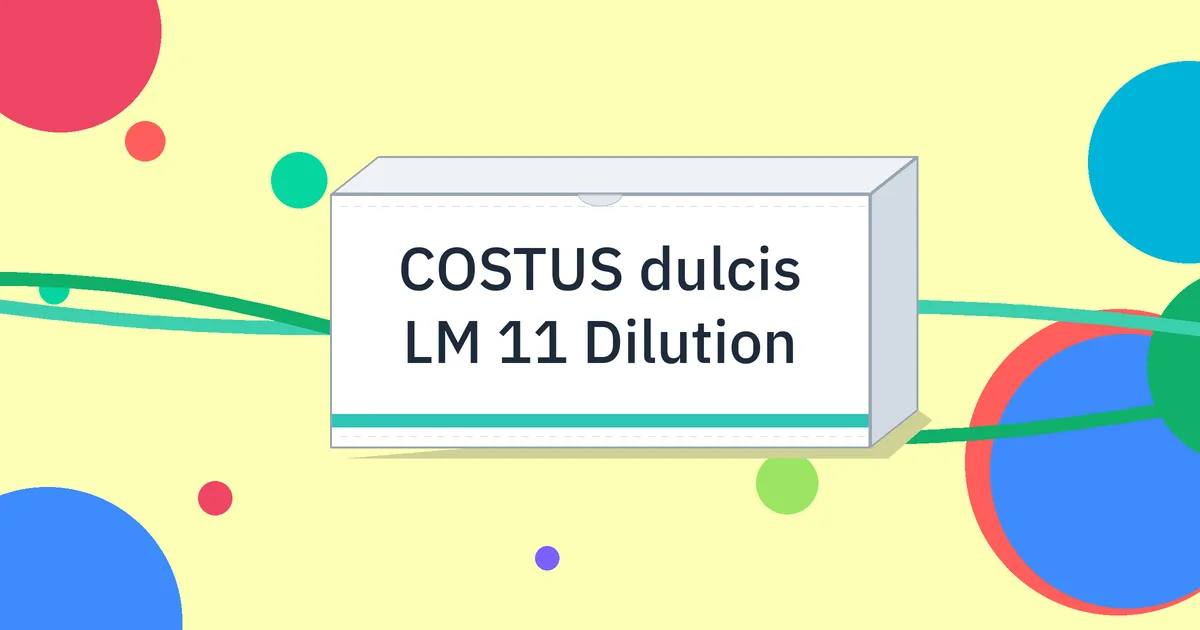 Symbolbild: Packung mit der Aufschrift COSTUS dulcis LM 11 Dilution (PZN 13454926) – Verfügbarkeit und Bezug in Apotheken in Frankfurt am Main