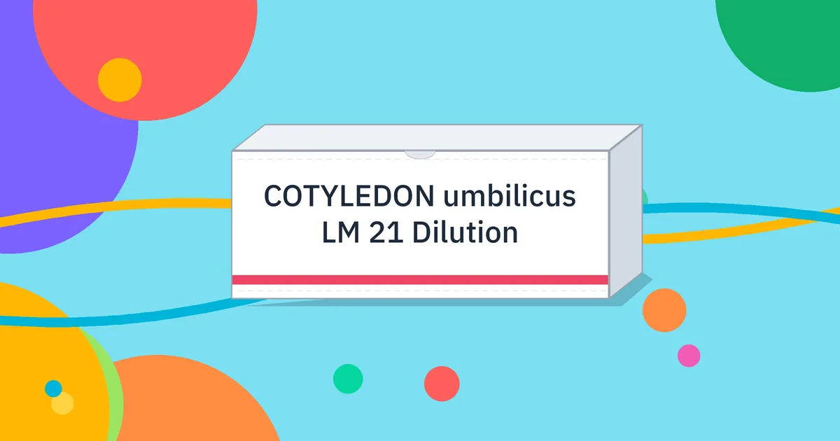 Symbolbild: Packung mit der Aufschrift COTYLEDON umbilicus LM 21 Dilution (PZN 13455920) – Verfügbarkeit und Bezug in Apotheken in Frankfurt am Main