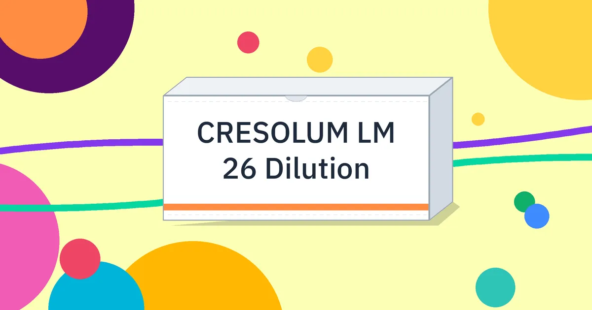 Symbolbild: Packung mit der Aufschrift CRESOLUM LM 26 Dilution (PZN 13456492) – Verfügbarkeit und Bezug in Apotheken in Frankfurt am Main