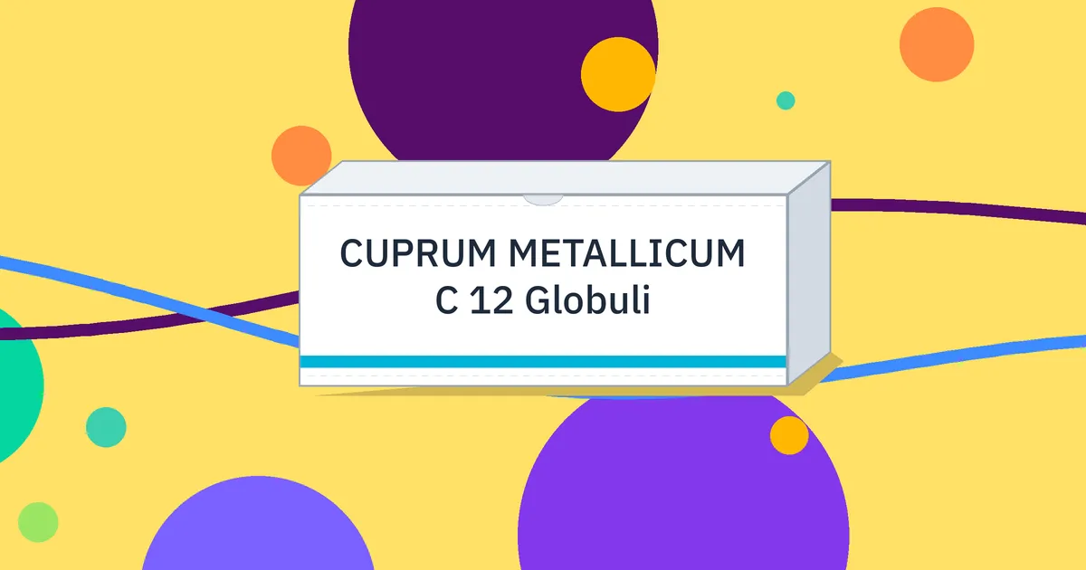 Symbolbild: Packung mit der Aufschrift CUPRUM METALLICUM C 12 Globuli (PZN 16669774) – Verfügbarkeit und Bezug in Apotheken in Frankfurt am Main