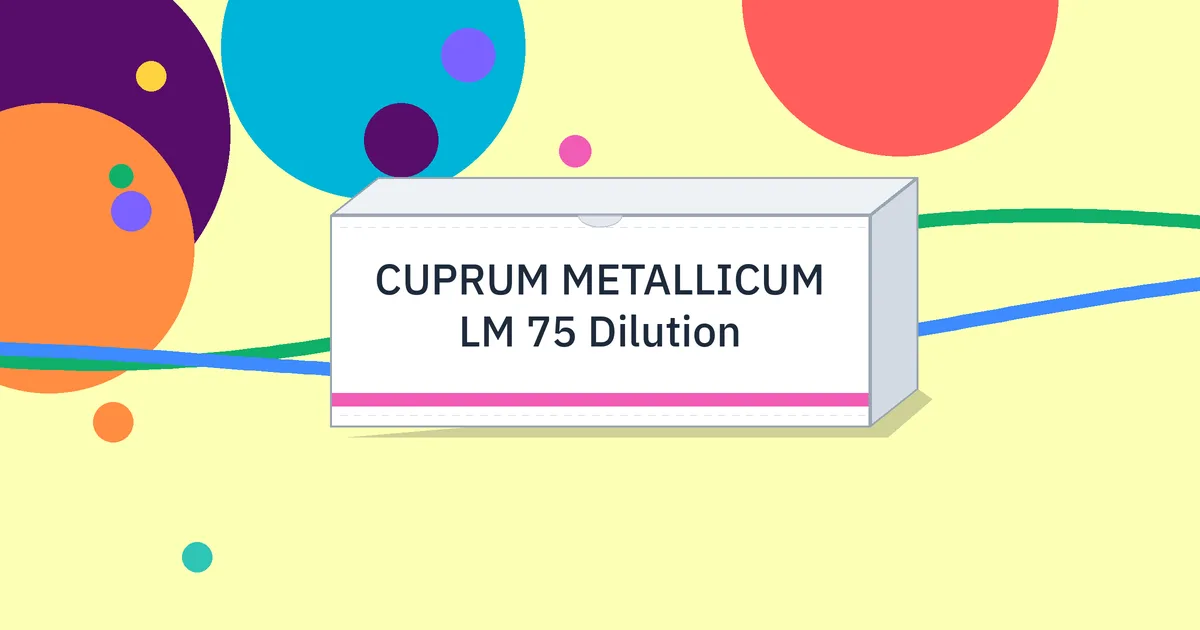 Symbolbild: Packung mit der Aufschrift CUPRUM METALLICUM LM 75 Dilution (PZN 12838381) – Verfügbarkeit und Bezug in Apotheken in Frankfurt am Main