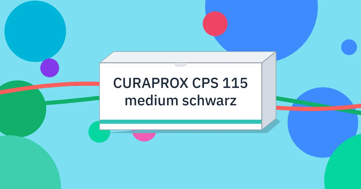 Symbolbild: Packung mit der Aufschrift CURAPROX CPS 115 medium schwarz (PZN 09190479) – Verfügbarkeit und Bezug in Apotheken in Frankfurt am Main