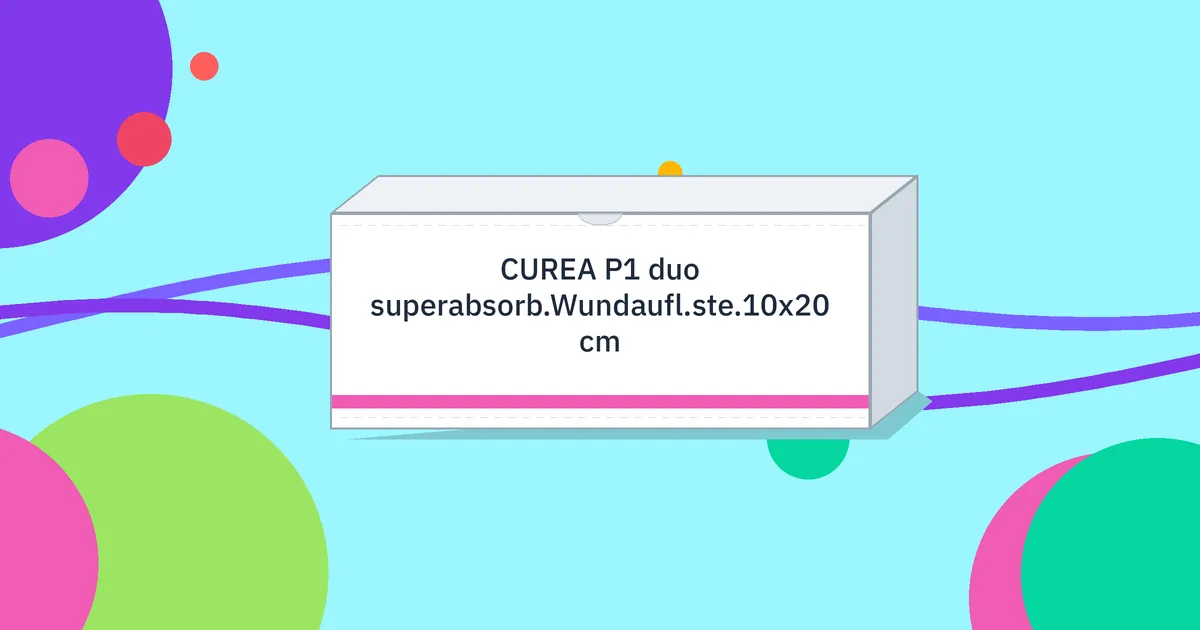 Symbolbild: Packung mit der Aufschrift CUREA P1 duo superabsorb.Wundaufl.ste.10x20 cm (PZN 11113925) – Verfügbarkeit und Bezug in Apotheken in Frankfurt am Main
