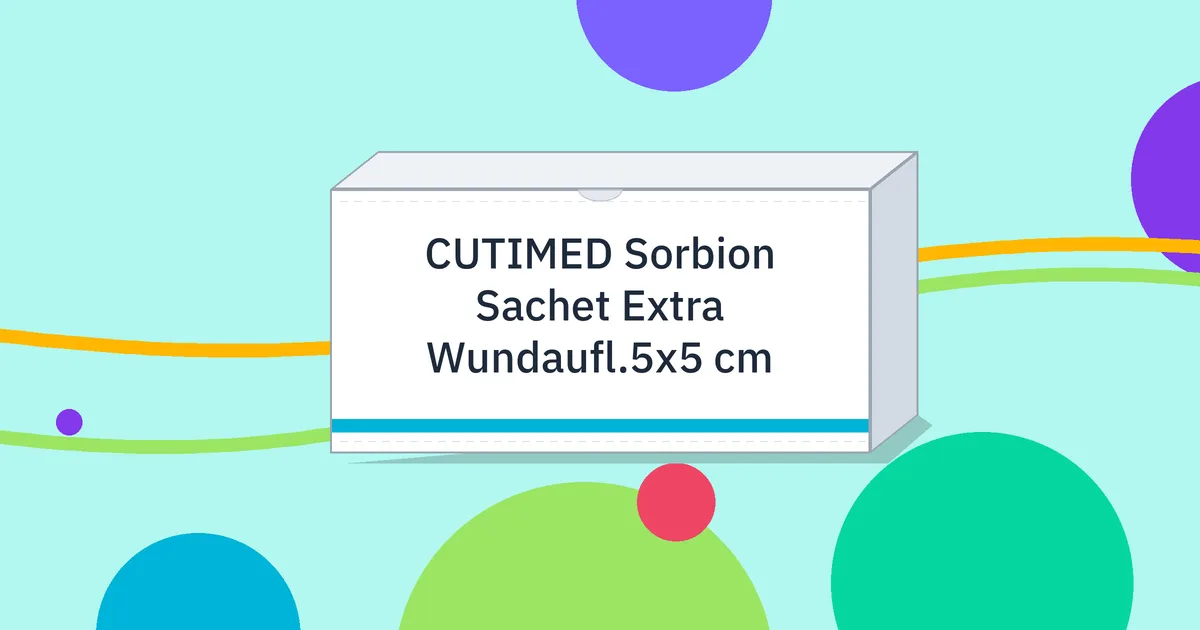 Symbolbild: Packung mit der Aufschrift CUTIMED Sorbion Sachet Extra Wundaufl.5x5 cm (PZN 18731342) – Verfügbarkeit und Bezug in Apotheken in Frankfurt am Main