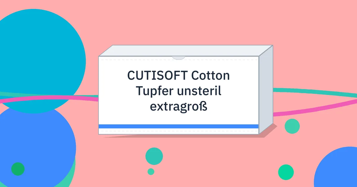 Symbolbild: Packung mit der Aufschrift CUTISOFT Cotton Tupfer unsteril extragroß (PZN 03899030) – Verfügbarkeit und Bezug in Apotheken in Frankfurt am Main