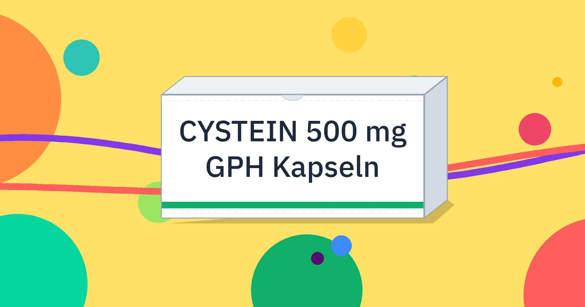 Symbolbild: Packung mit der Aufschrift CYSTEIN 500 mg GPH Kapseln (PZN 00127999) – Verfügbarkeit und Bezug in Apotheken in Frankfurt am Main