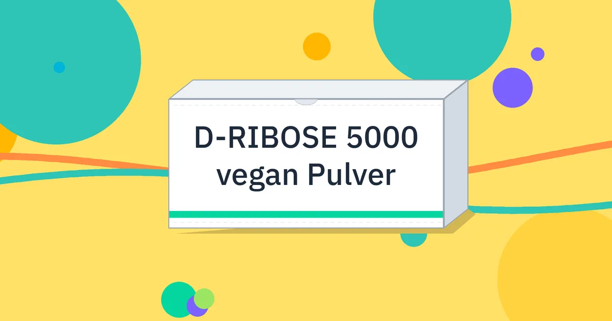 Symbolbild: Packung mit der Aufschrift D-RIBOSE 5000 vegan Pulver (PZN 19133896) – Verfügbarkeit und Bezug in Apotheken in Frankfurt am Main