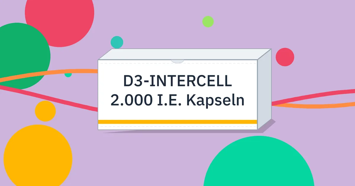 Symbolbild: Packung mit der Aufschrift D3-INTERCELL 2.000 I.E. Kapseln (PZN 10210359) – Verfügbarkeit und Bezug in Apotheken in Frankfurt am Main