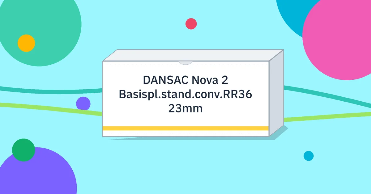 Symbolbild: Packung mit der Aufschrift DANSAC Nova 2 Basispl.stand.conv.RR36 23mm (PZN 02451847) – Verfügbarkeit und Bezug in Apotheken in Frankfurt am Main
