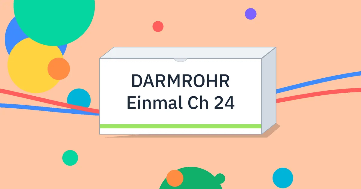 Symbolbild: Packung mit der Aufschrift DARMROHR Einmal Ch 24 (PZN 01235509) – Verfügbarkeit und Bezug in Apotheken in Frankfurt am Main