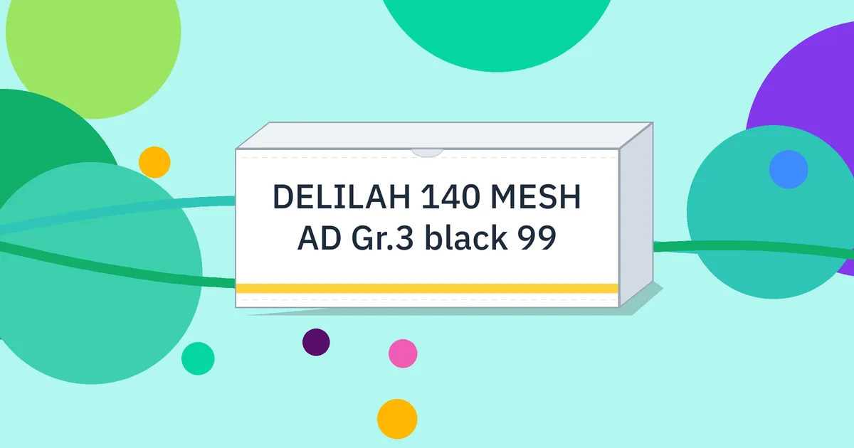 Symbolbild: Packung mit der Aufschrift DELILAH 140 MESH AD Gr.3 black 99 (PZN 13849369) – Verfügbarkeit und Bezug in Apotheken in Frankfurt am Main