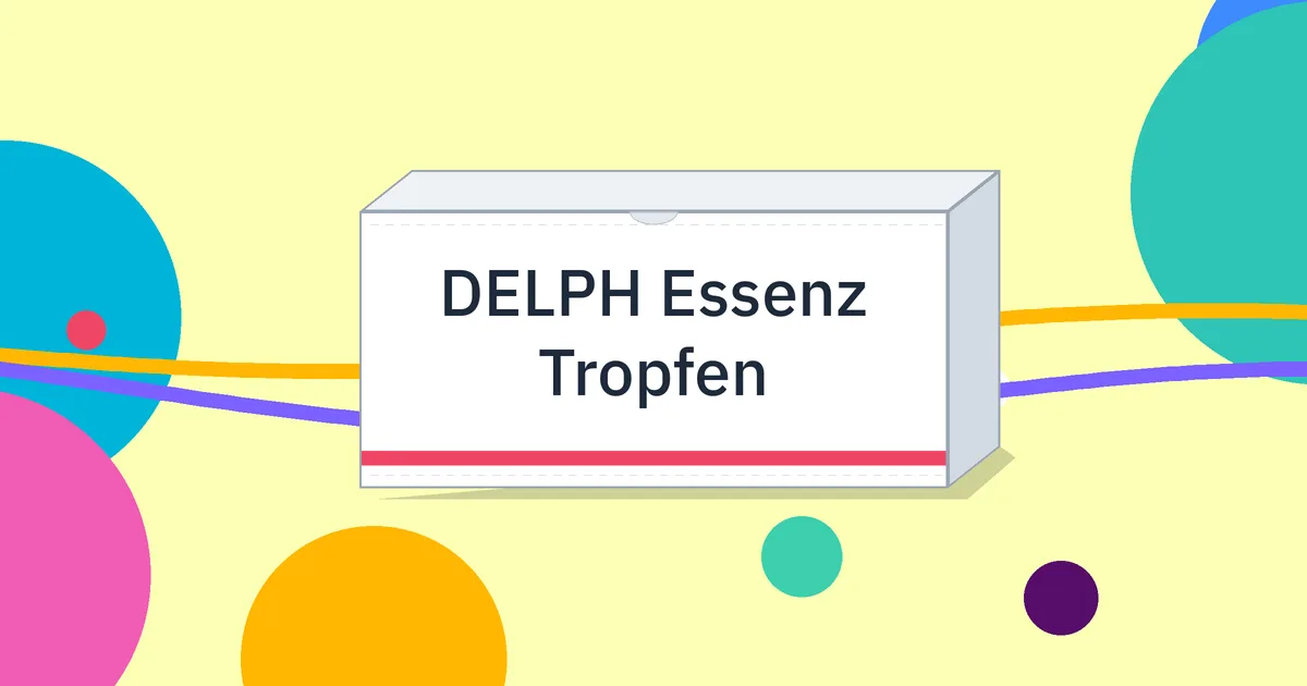 Symbolbild: Packung mit der Aufschrift DELPH Essenz Tropfen (PZN 19406911) – Verfügbarkeit und Bezug in Apotheken in Frankfurt am Main