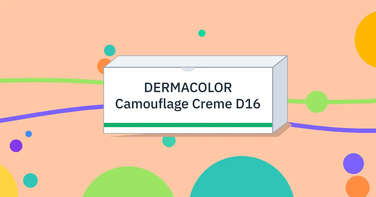 Symbolbild: Packung mit der Aufschrift DERMACOLOR Camouflage Creme D16 (PZN 15819243) – Verfügbarkeit und Bezug in Apotheken in Frankfurt am Main