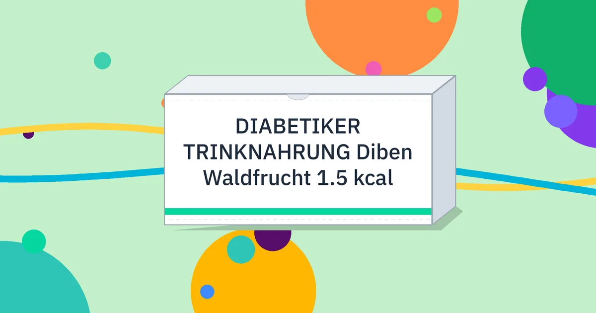 Symbolbild: Packung mit der Aufschrift DIABETIKER TRINKNAHRUNG Diben Waldfrucht 1.5 kcal (PZN 15590303) – Verfügbarkeit und Bezug in Apotheken in Frankfurt am Main