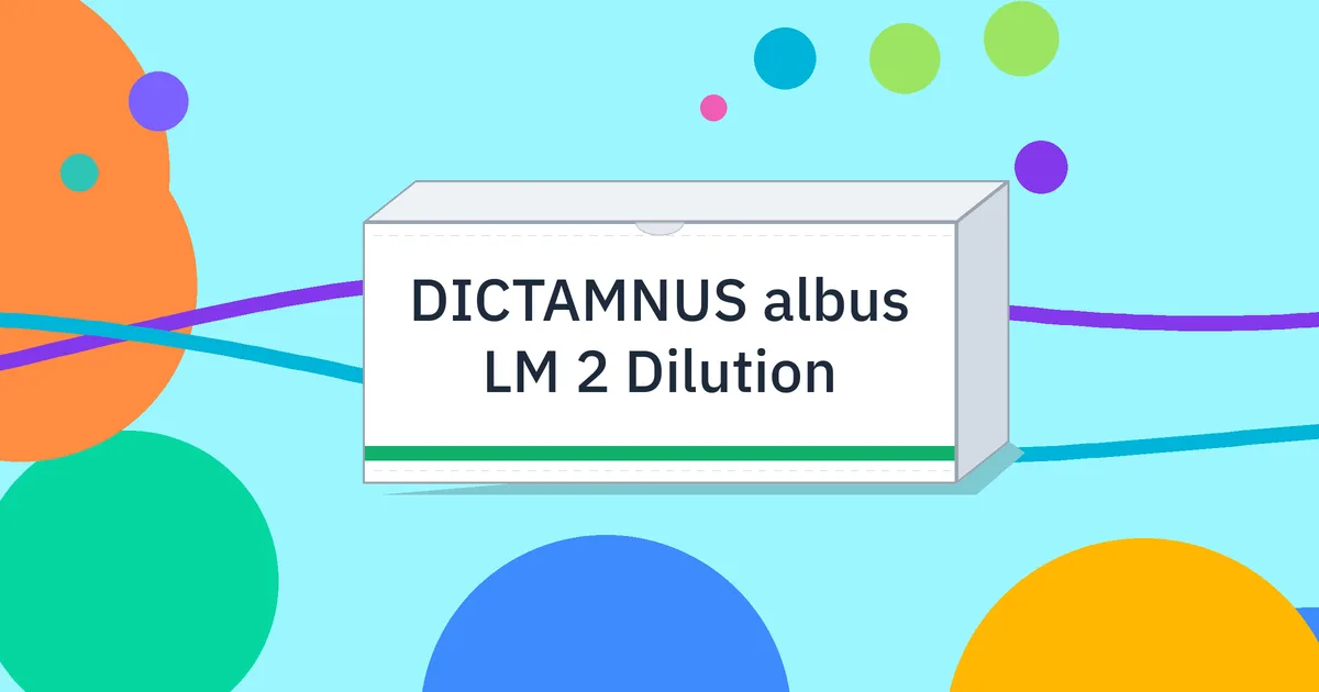 Symbolbild: Packung mit der Aufschrift DICTAMNUS albus LM 2 Dilution (PZN 13464557) – Verfügbarkeit und Bezug in Apotheken in Frankfurt am Main