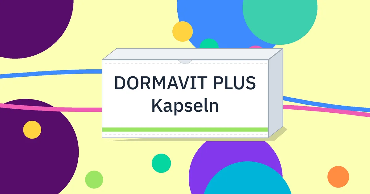 Symbolbild: Packung mit der Aufschrift DORMAVIT PLUS Kapseln (PZN 18132995) – Verfügbarkeit und Bezug in Apotheken in Frankfurt am Main