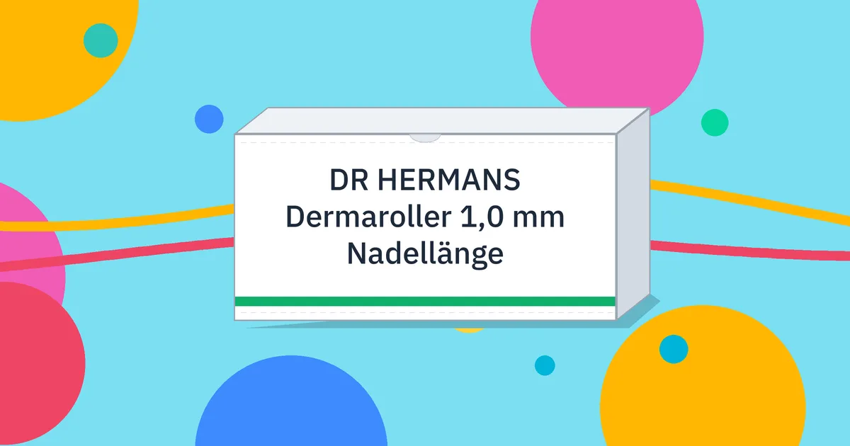Symbolbild: Packung mit der Aufschrift DR HERMANS Dermaroller 1,0 mm Nadellänge (PZN 18241106) – Verfügbarkeit und Bezug in Apotheken in Frankfurt am Main