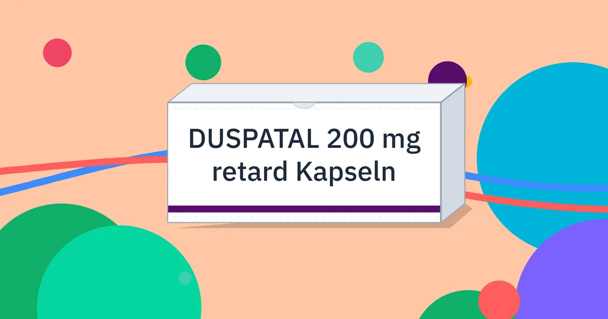 Symbolbild: Packung mit der Aufschrift DUSPATAL 200 mg retard Kapseln (PZN 00228789) – Verfügbarkeit und Bezug in Apotheken in Frankfurt am Main