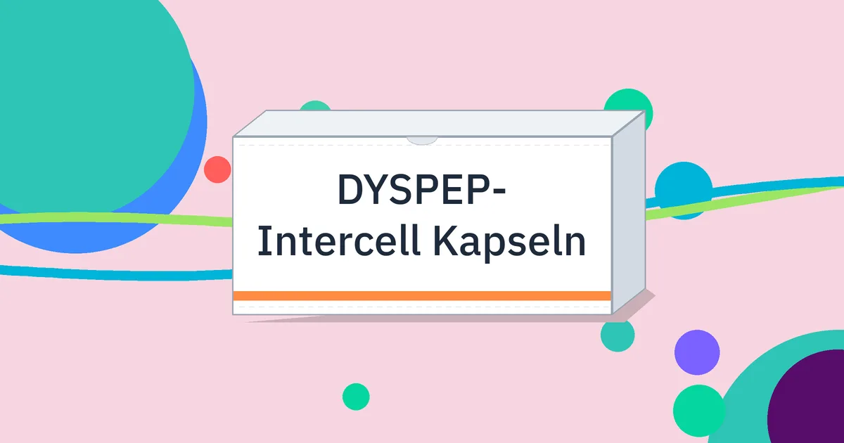 Symbolbild: Packung mit der Aufschrift DYSPEP-Intercell Kapseln (PZN 16234622) – Verfügbarkeit und Bezug in Apotheken in Frankfurt am Main