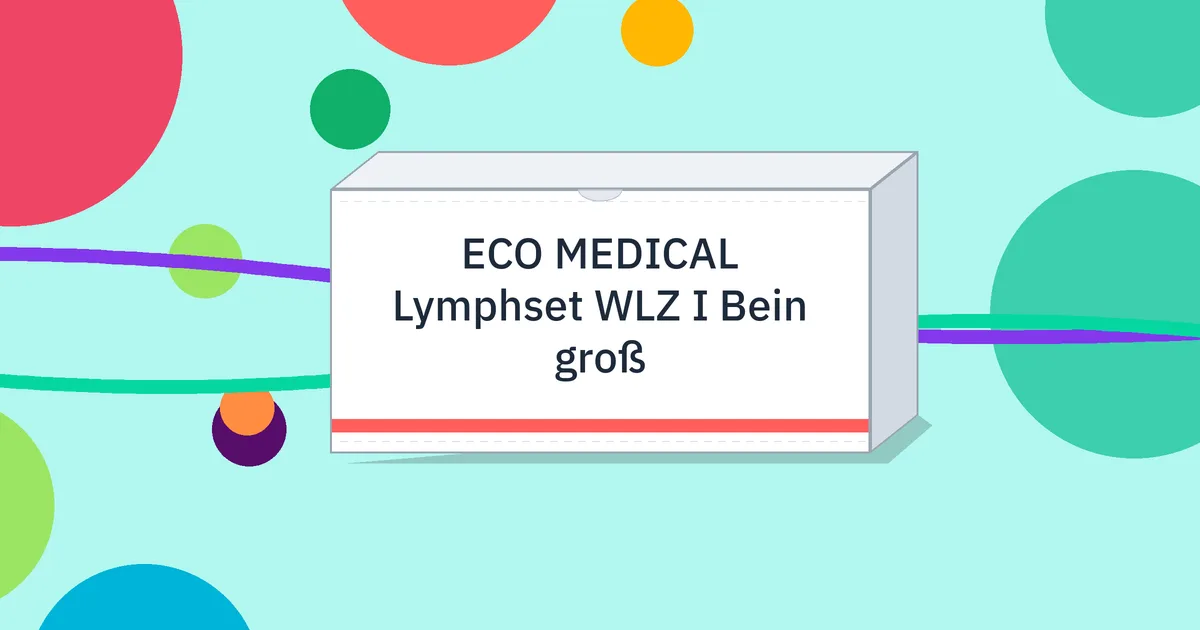 Symbolbild: Packung mit der Aufschrift ECO MEDICAL Lymphset WLZ I Bein groß (PZN 10252808) – Verfügbarkeit und Bezug in Apotheken in Frankfurt am Main