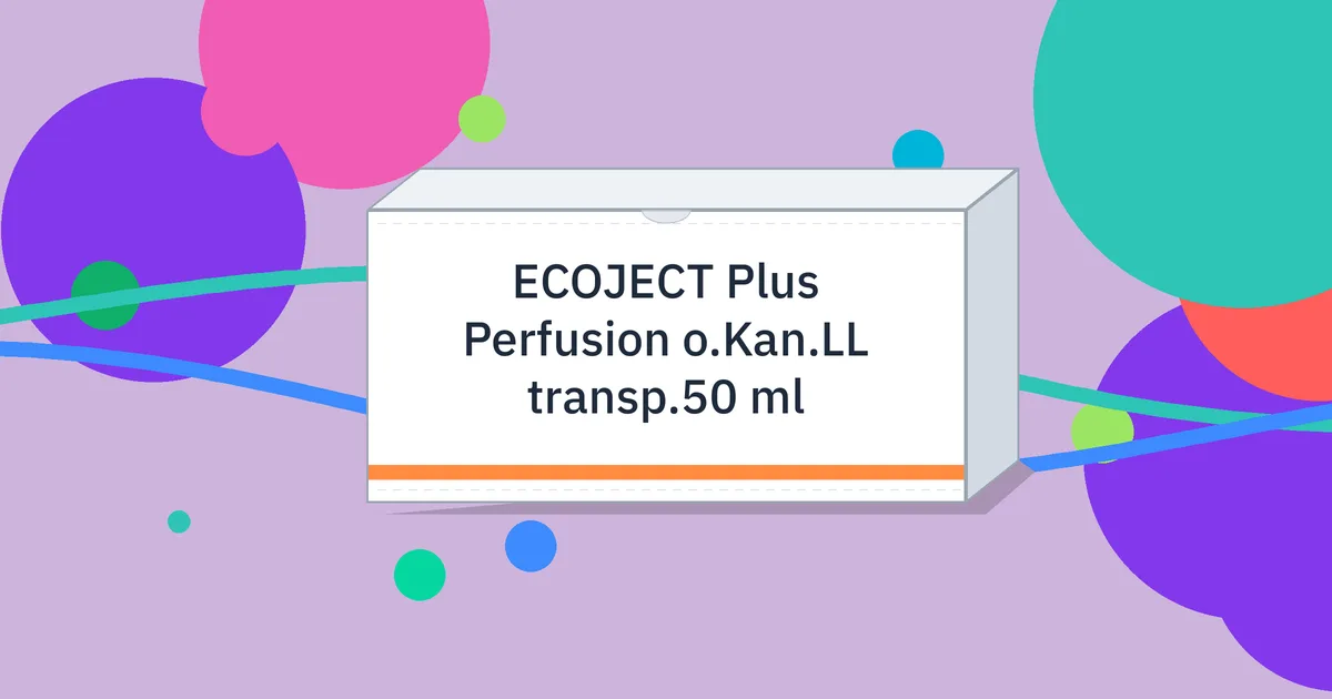 Symbolbild: Packung mit der Aufschrift ECOJECT Plus Perfusion o.Kan.LL transp.50 ml (PZN 00345035) – Verfügbarkeit und Bezug in Apotheken in Frankfurt am Main