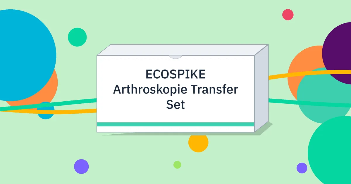 Symbolbild: Packung mit der Aufschrift ECOSPIKE Arthroskopie Transfer Set (PZN 00498595) – Verfügbarkeit und Bezug in Apotheken in Frankfurt am Main
