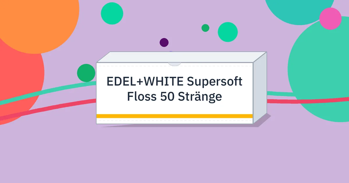 Symbolbild: Packung mit der Aufschrift EDEL+WHITE Supersoft Floss 50 Stränge (PZN 17180667) – Verfügbarkeit und Bezug in Apotheken in Frankfurt am Main