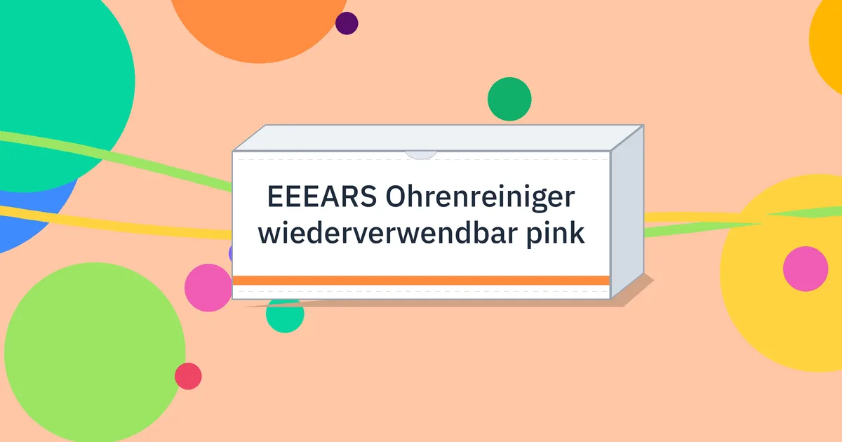 Symbolbild: Packung mit der Aufschrift EEEARS Ohrenreiniger wiederverwendbar pink (PZN 15743586) – Verfügbarkeit und Bezug in Apotheken in Frankfurt am Main