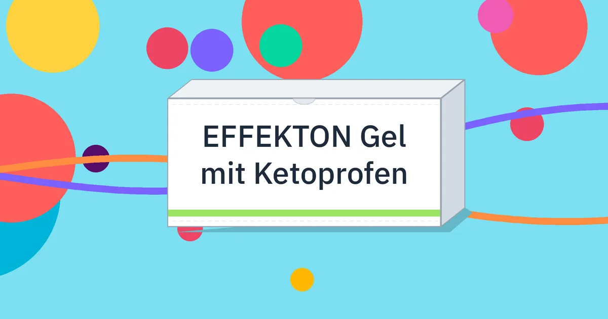 Symbolbild: Packung mit der Aufschrift EFFEKTON Gel mit Ketoprofen (PZN 00825309) – Verfügbarkeit und Bezug in Apotheken in Frankfurt am Main