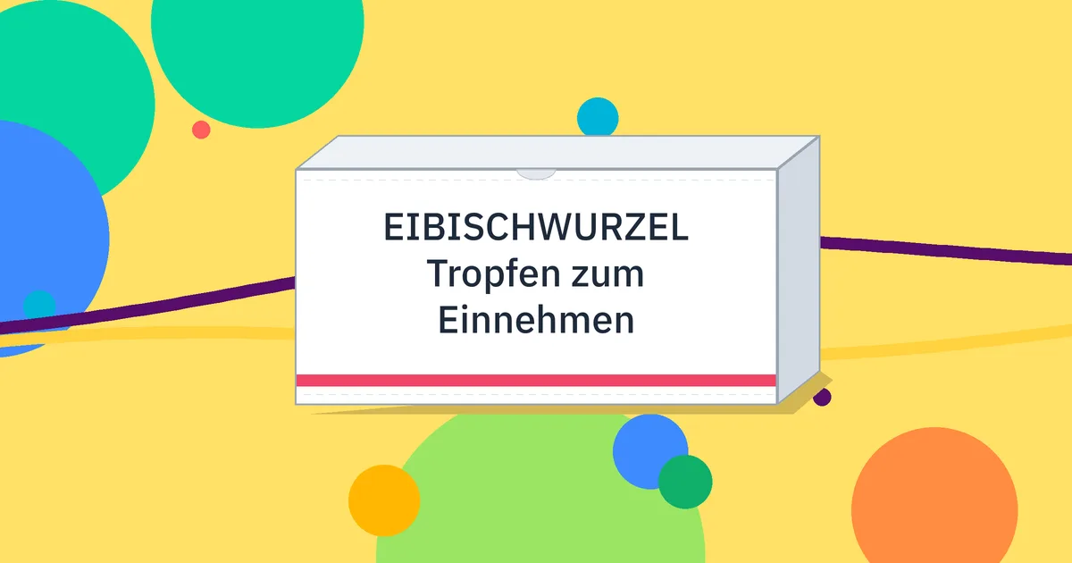 Symbolbild: Packung mit der Aufschrift EIBISCHWURZEL Tropfen zum Einnehmen (PZN 17427369) – Verfügbarkeit und Bezug in Apotheken in Frankfurt am Main