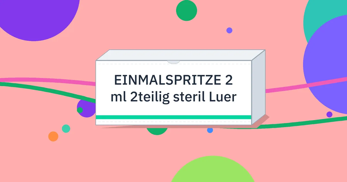 Symbolbild: Packung mit der Aufschrift EINMALSPRITZE 2 ml 2teilig steril Luer (PZN 20174920) – Verfügbarkeit und Bezug in Apotheken in Frankfurt am Main