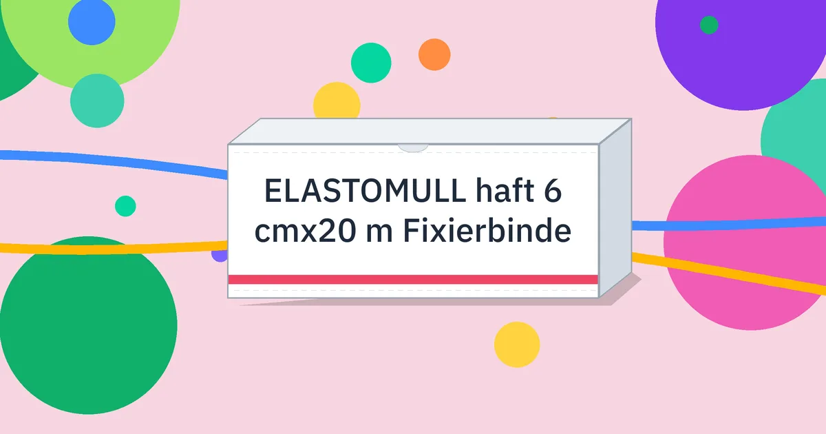 Symbolbild: Packung mit der Aufschrift ELASTOMULL haft 6 cmx20 m Fixierbinde (PZN 12656734) – Verfügbarkeit und Bezug in Apotheken in Frankfurt am Main