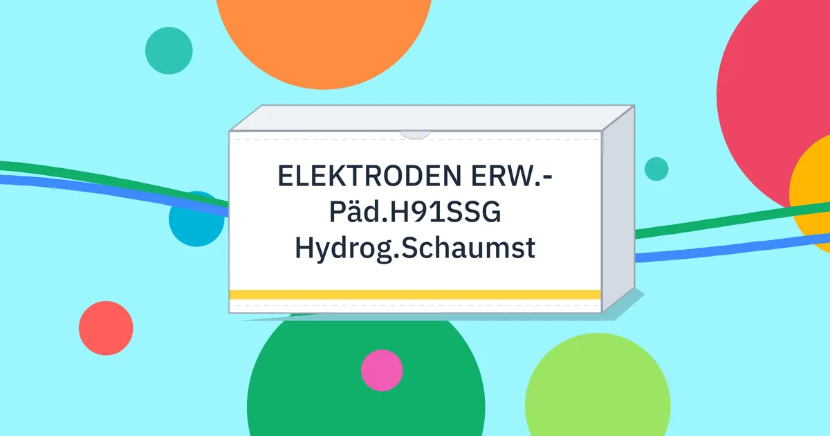 Symbolbild: Packung mit der Aufschrift ELEKTRODEN ERW.-Päd.H91SSG Hydrog.Schaumst (PZN 20692744) – Verfügbarkeit und Bezug in Apotheken in Frankfurt am Main