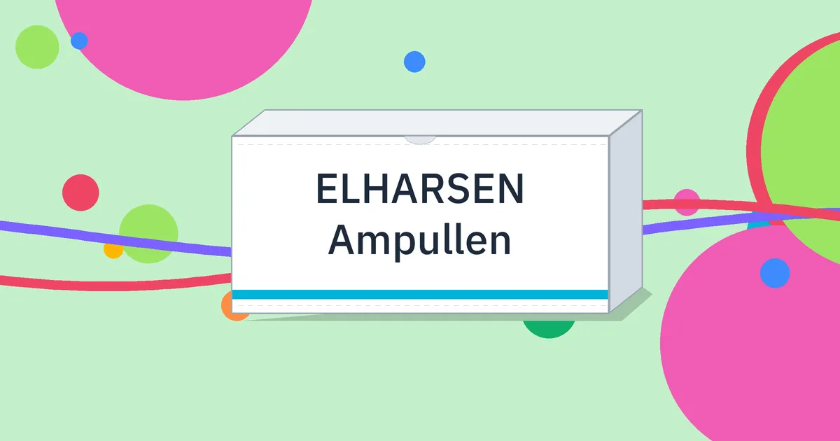 Symbolbild: Packung mit der Aufschrift ELHARSEN Ampullen (PZN 04190061) – Verfügbarkeit und Bezug in Apotheken in Frankfurt am Main