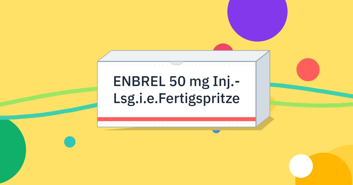 Symbolbild: Packung mit der Aufschrift ENBREL 50 mg Inj.-Lsg.i.e.Fertigspritze (PZN 07753441) – Verfügbarkeit und Bezug in Apotheken in Frankfurt am Main