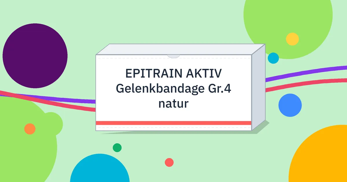 Symbolbild: Packung mit der Aufschrift EPITRAIN AKTIV Gelenkbandage Gr.4 natur (PZN 01286180) – Verfügbarkeit und Bezug in Apotheken in Frankfurt am Main