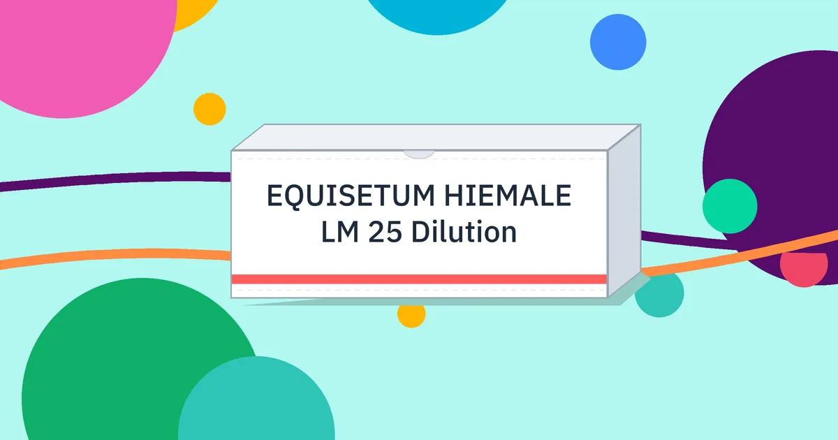 Symbolbild: Packung mit der Aufschrift EQUISETUM HIEMALE LM 25 Dilution (PZN 13473616) – Verfügbarkeit und Bezug in Apotheken in Frankfurt am Main