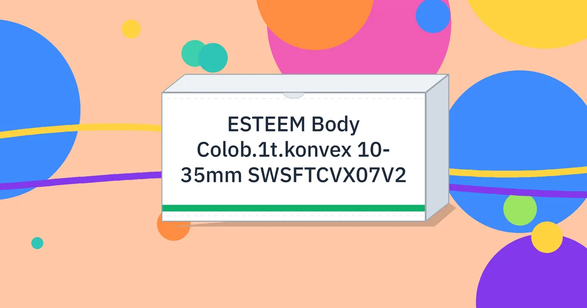 Symbolbild: Packung mit der Aufschrift ESTEEM Body Colob.1t.konvex 10-35mm SWSFTCVX07V2 (PZN 18838005) – Verfügbarkeit und Bezug in Apotheken in Frankfurt am Main