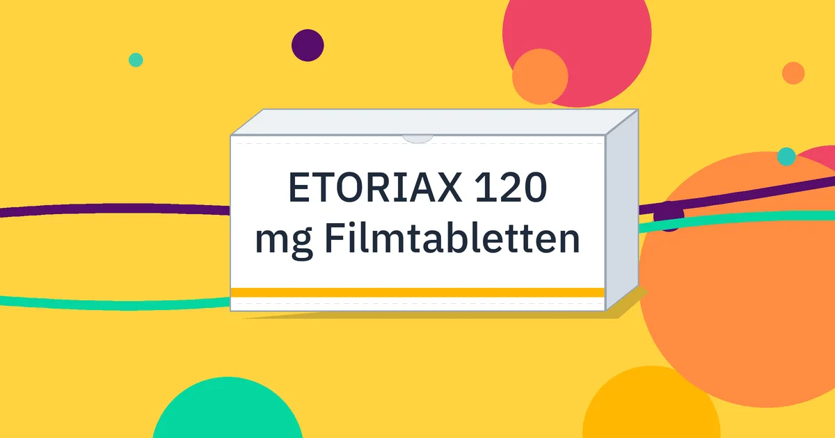 Symbolbild: Packung mit der Aufschrift ETORIAX 120 mg Filmtabletten (PZN 12653960) – Verfügbarkeit und Bezug in Apotheken in Frankfurt am Main