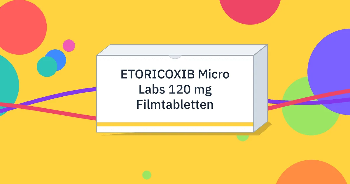 Symbolbild: Packung mit der Aufschrift ETORICOXIB Micro Labs 120 mg Filmtabletten (PZN 17872678) – Verfügbarkeit und Bezug in Apotheken in Frankfurt am Main